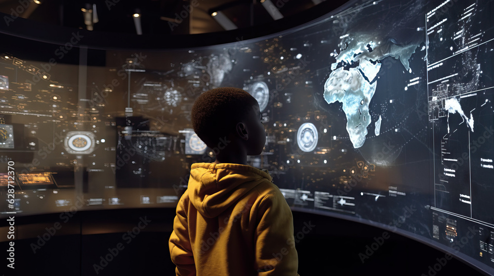 Photo & Art Print Young African American Child Student at Space Center ...