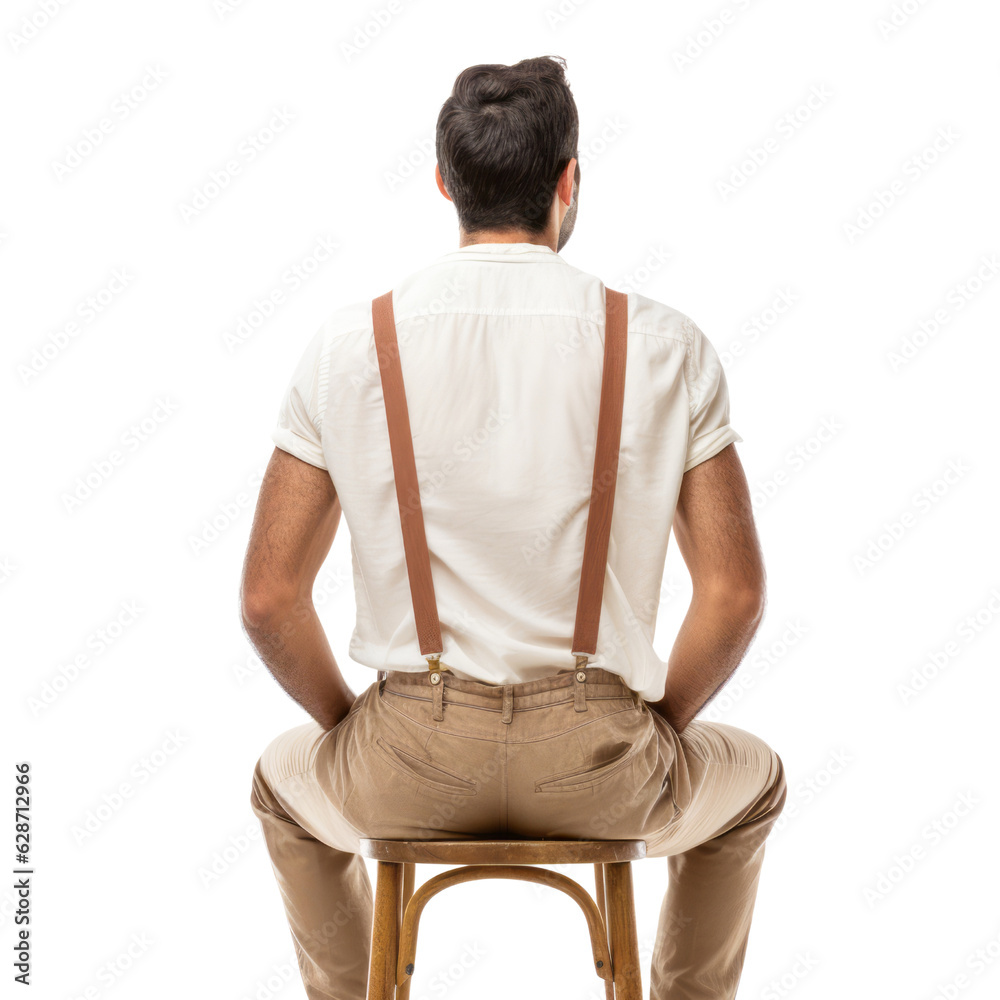 man sitting on chair isolated on transparent background cutout Stock ...