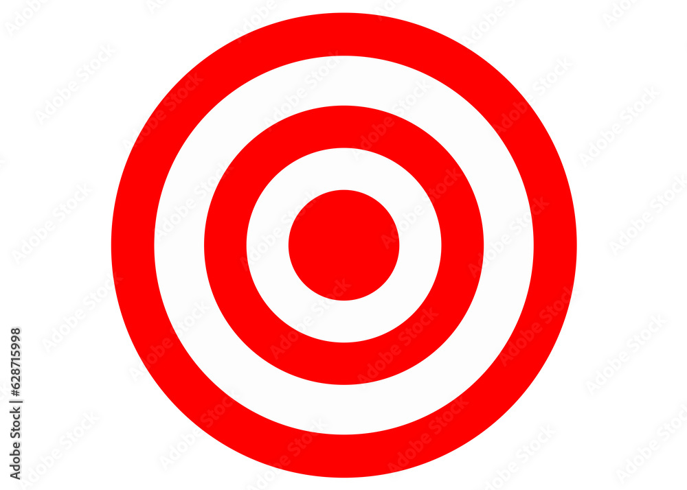 Red archery shooting range target for practice isolated on a ...