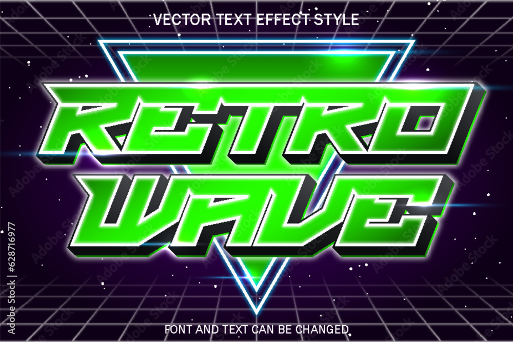 retrowave synthwave green vaporize style typography editable text ...