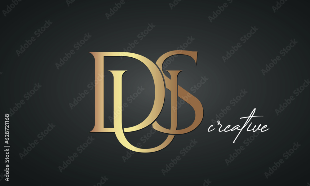 luxury letters DUS golden logo icon premium monogram, creative royal ...