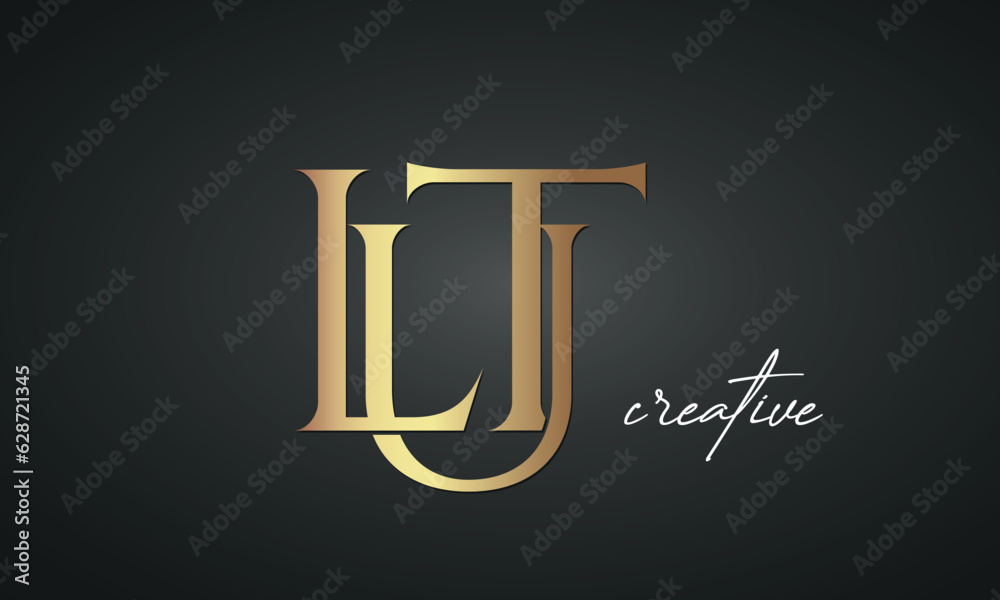luxury letters LUT golden logo icon premium monogram, creative royal ...