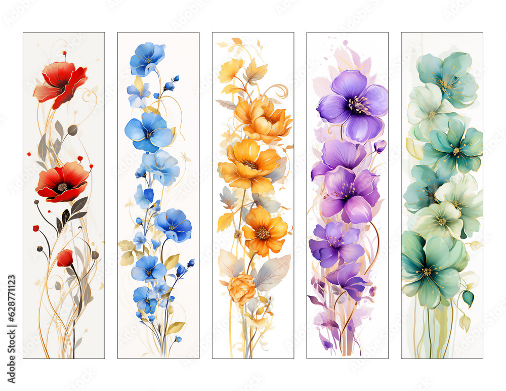 Beautiful bookmarks for book lovers, set of 5, decorative design, size ...