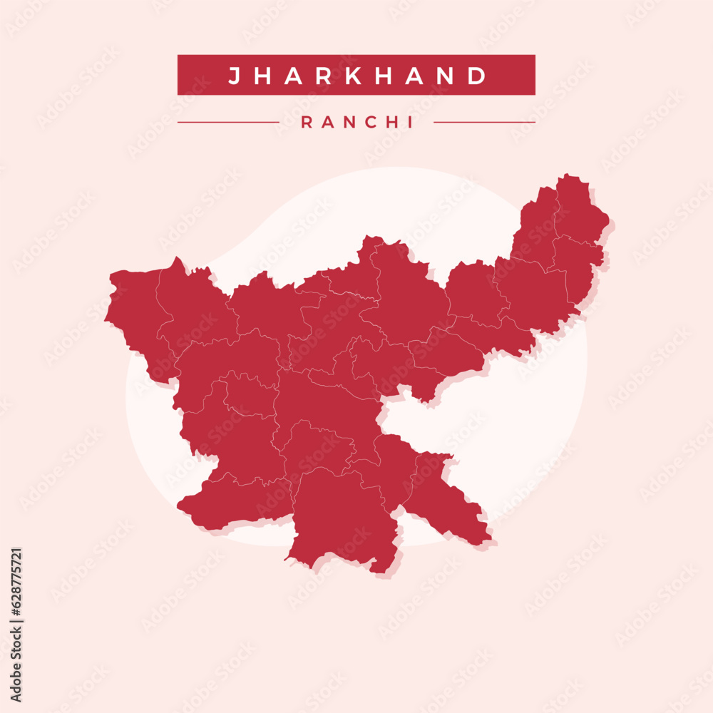 National map of Jharkhand, Jharkhand map vector, illustration vector of ...