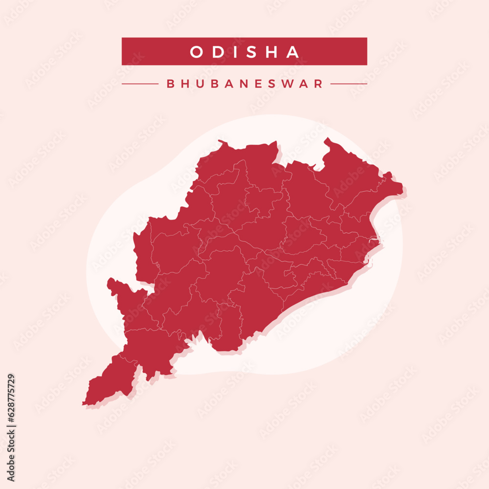 National map of Odisha, Odisha map vector, illustration vector of ...