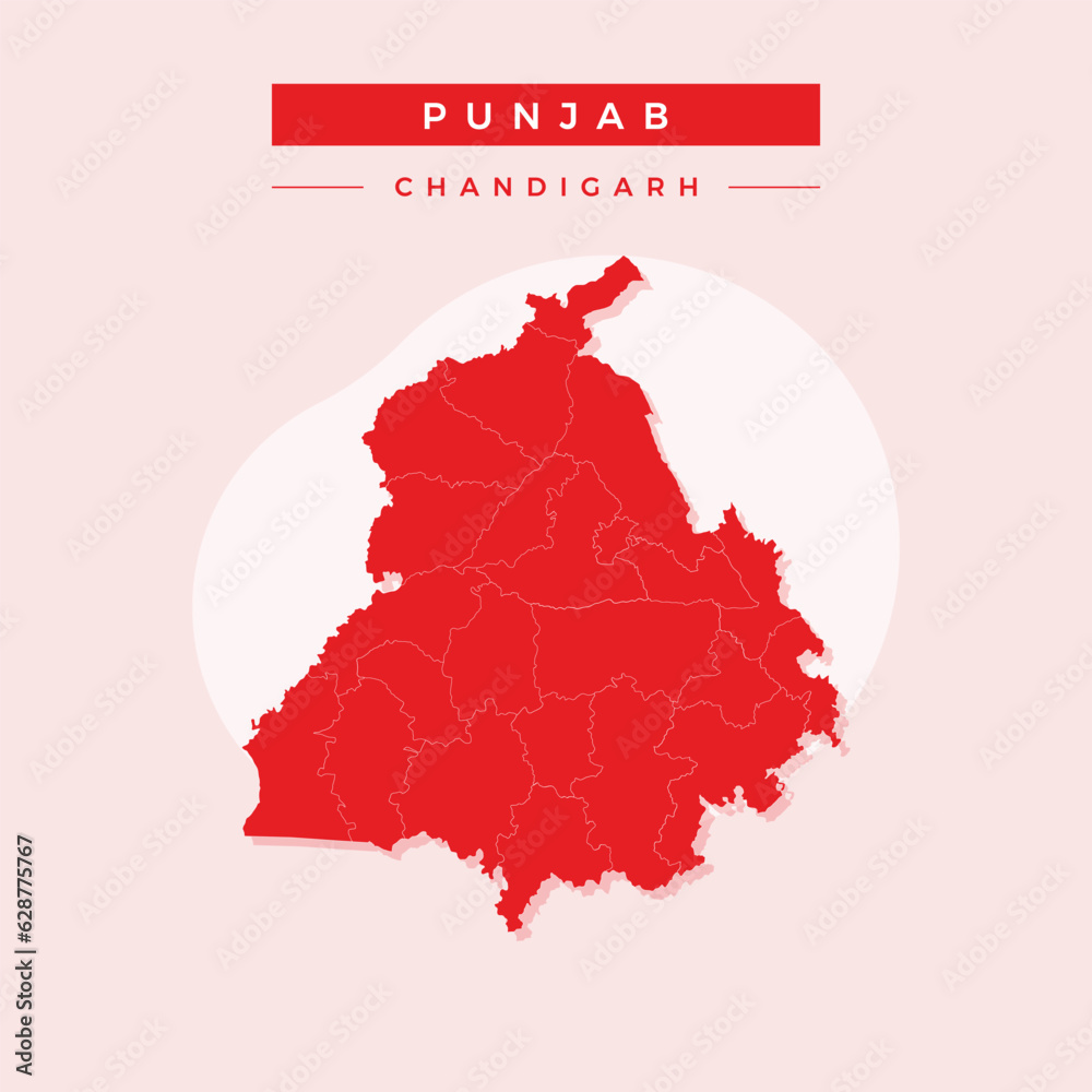 National map of Punjab, Punjab map vector, illustration vector of ...