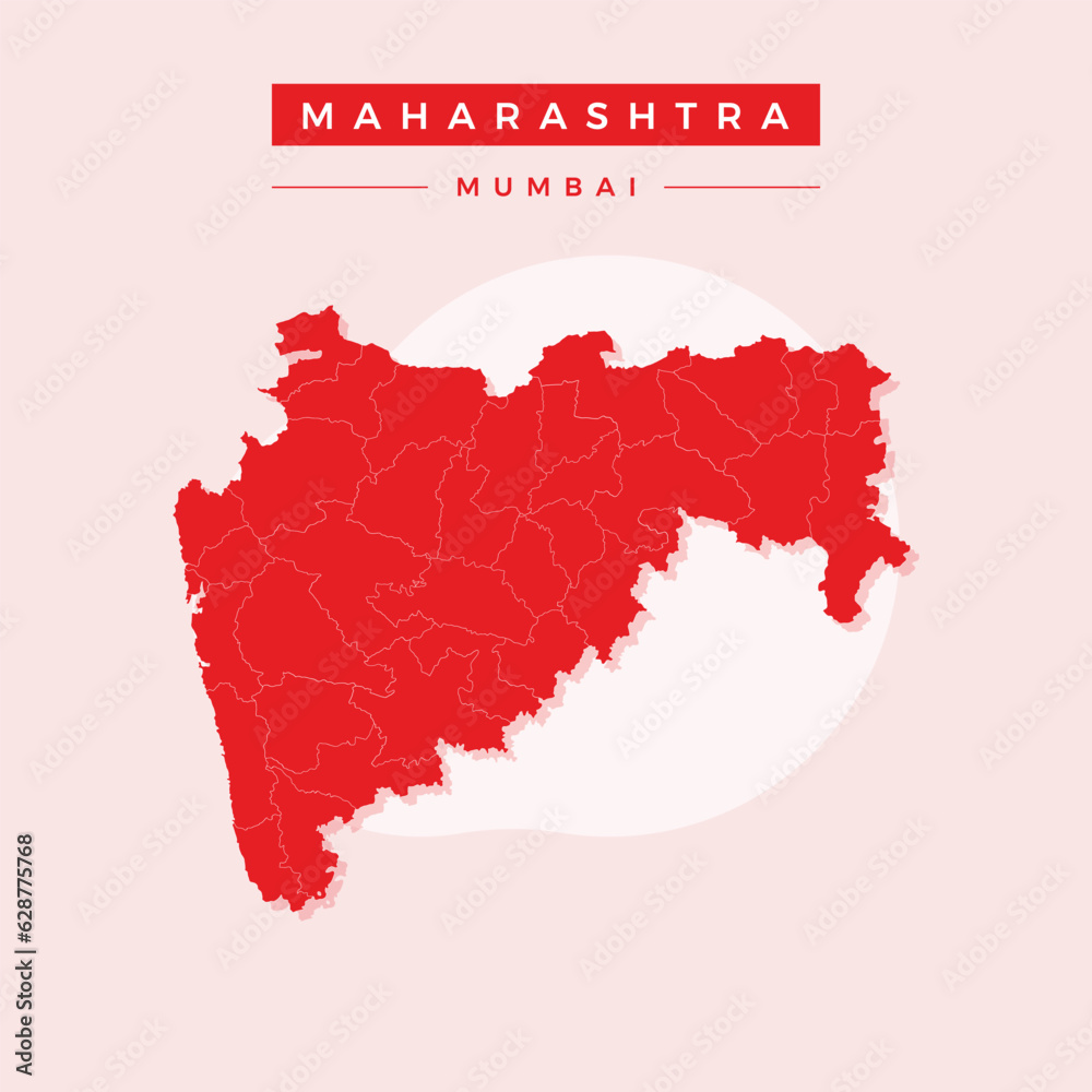 National map of Maharashtra, Maharashtra map vector, illustration ...