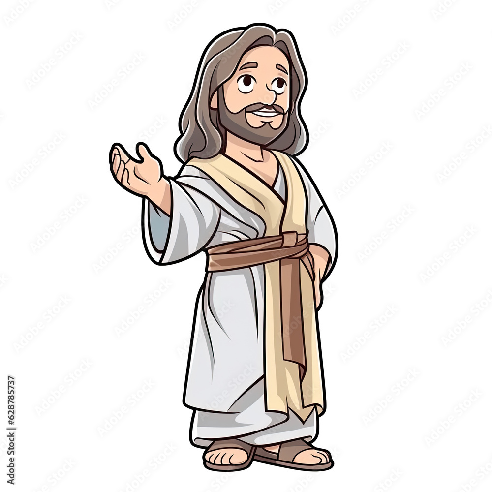 Jesus Christ standing with his right hand giving the blessing, empty ...