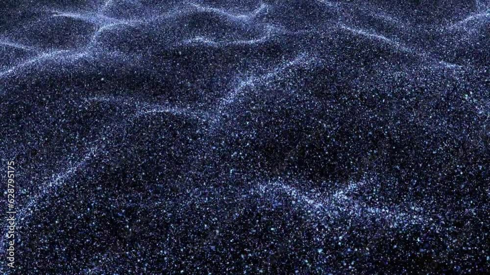 White blue violet Sahara desert background loop. Flying sand particles ...