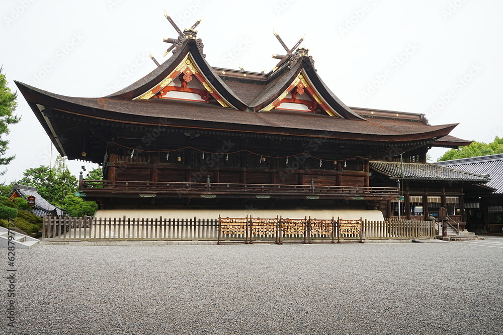 Main Sanctuary and Worship Hall of Kibitu-jinja or Shrine in Okayama ...