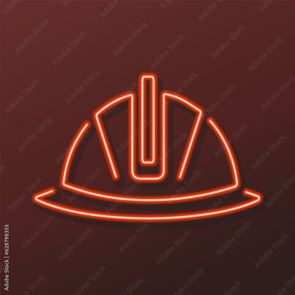 construction helmet neon sign, modern glowing banner design, colorful ...
