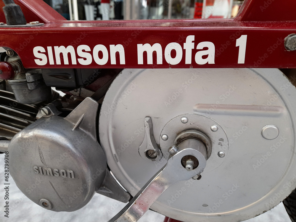 A 1971 Simson SL 1 moped at an exhibition in Berlin, Germany Stock ...