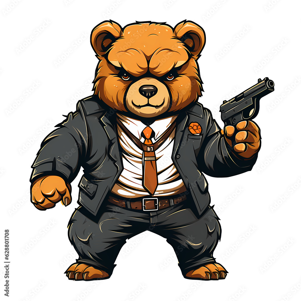Gangster Bears Clipart Illustration Stock Illustration | Adobe Stock