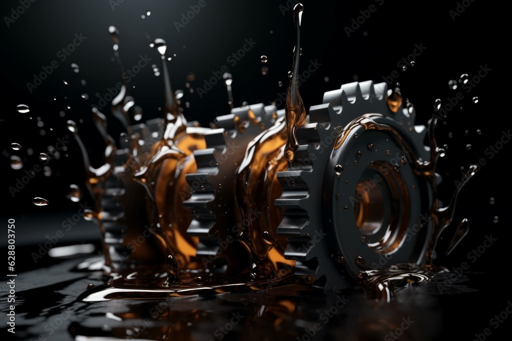 Photo & Art Print Gear oil lubricant. Generate Ai, nsit0108