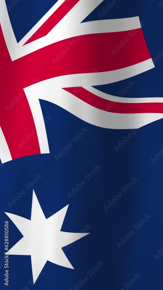 Waving Flag of Australia, Vertical Video, 4K Animated Background ...