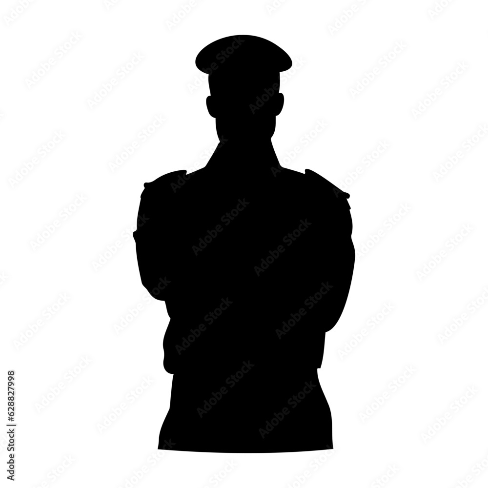 Security guard portrait silhouette. vector illustration Stock Vector ...