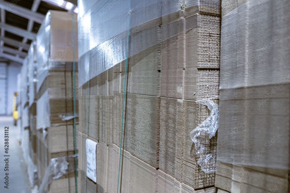 Folding cardboard boxes. Perforated sheets of corrugated cardboard a ...