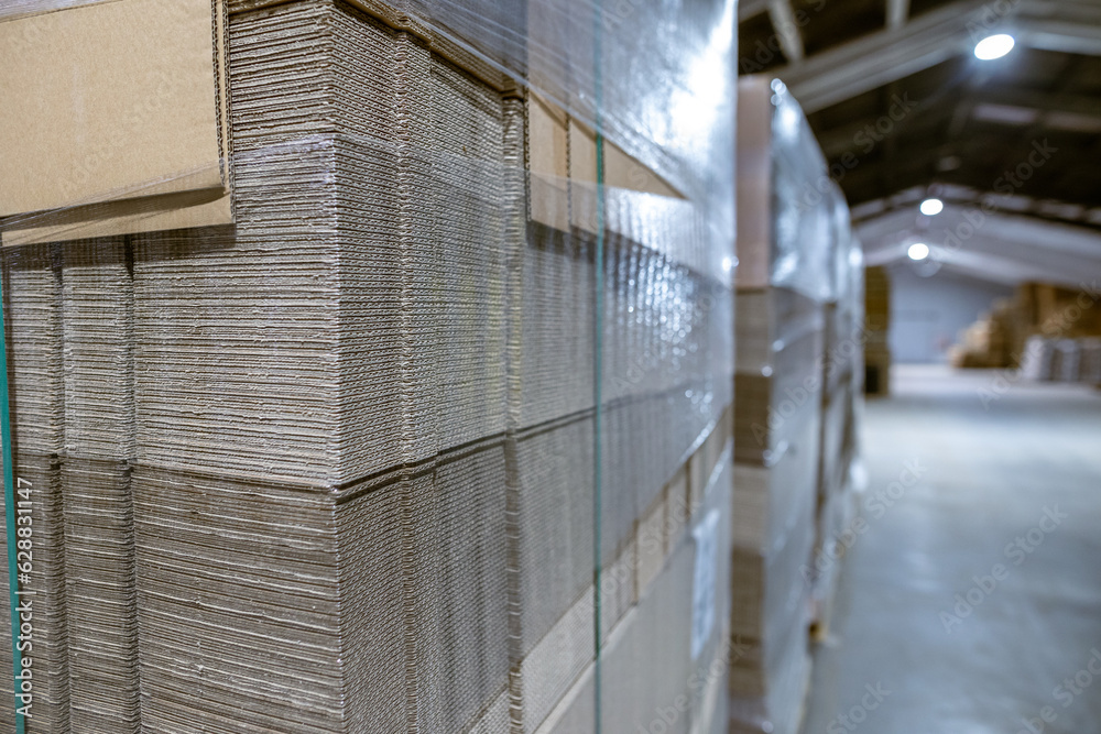 Folding cardboard boxes. Perforated sheets of corrugated cardboard a ...