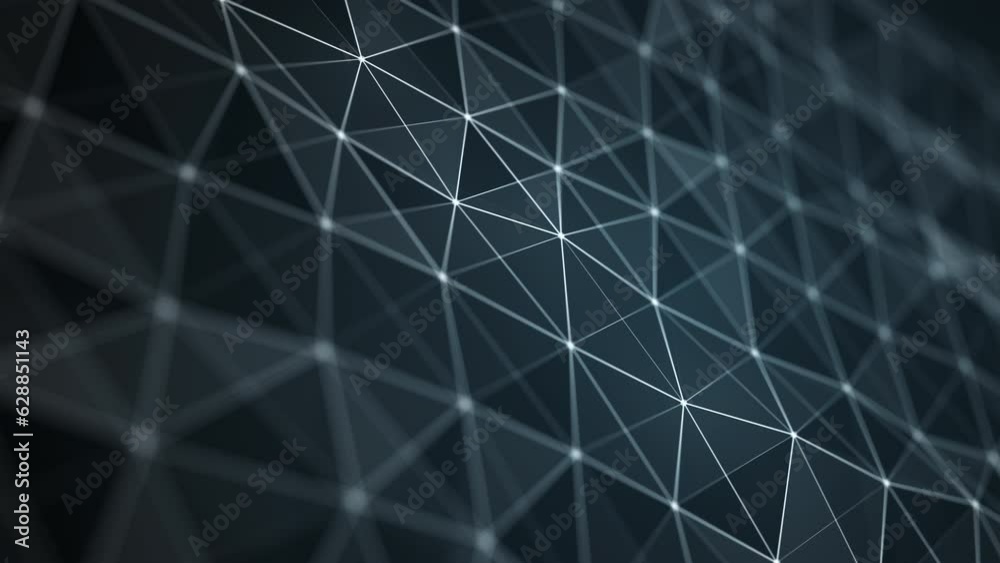 Abstract 3D animated background motion transformation white dots lines ...