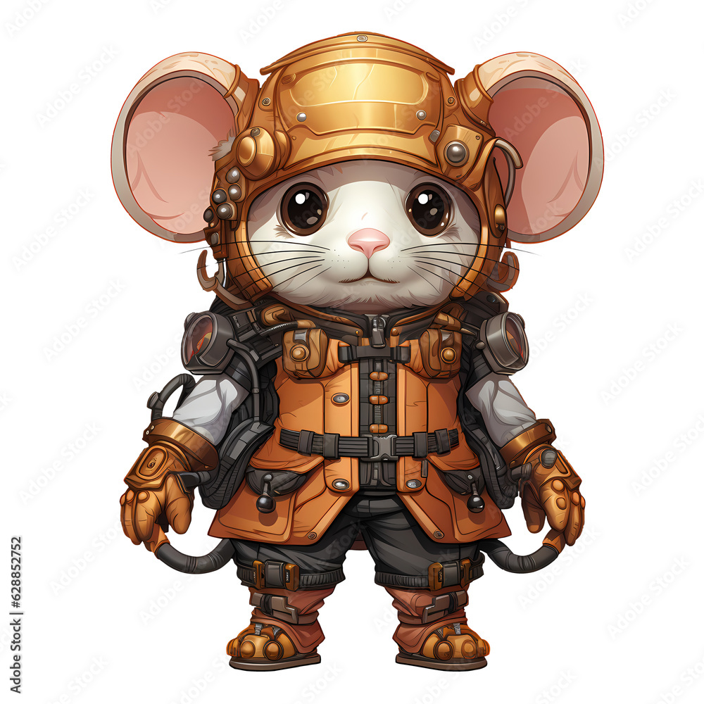 Steampunk Mouse Clipart Illustration Stock Illustration | Adobe Stock