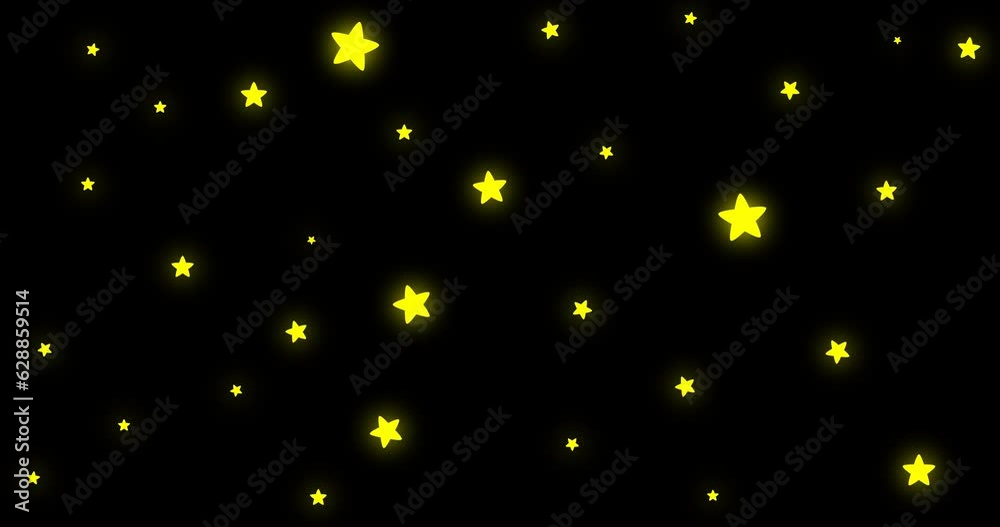 4k yellow orange twinkling stars on transparent background ( Alpha ...