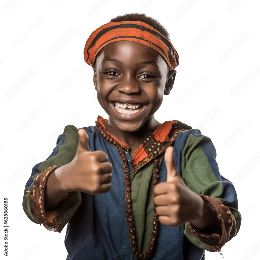 front view close up of a black African boy model dressed in Actor ...