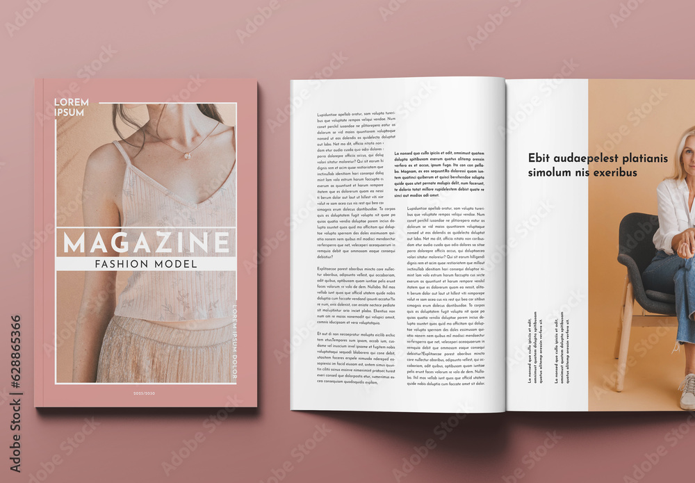 Fashion Model Magazine Template Stock Template | Adobe Stock