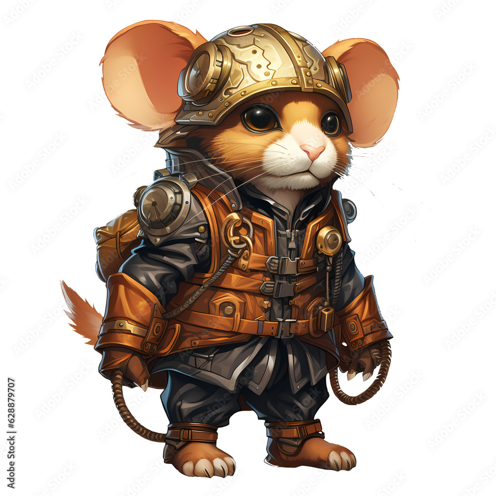 Steampunk Mouse Clipart Illustration Stock Illustration | Adobe Stock
