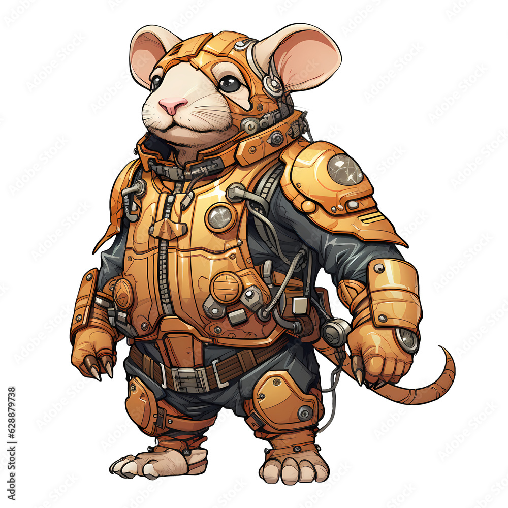 Steampunk Mouse Clipart Illustration Stock Illustration | Adobe Stock