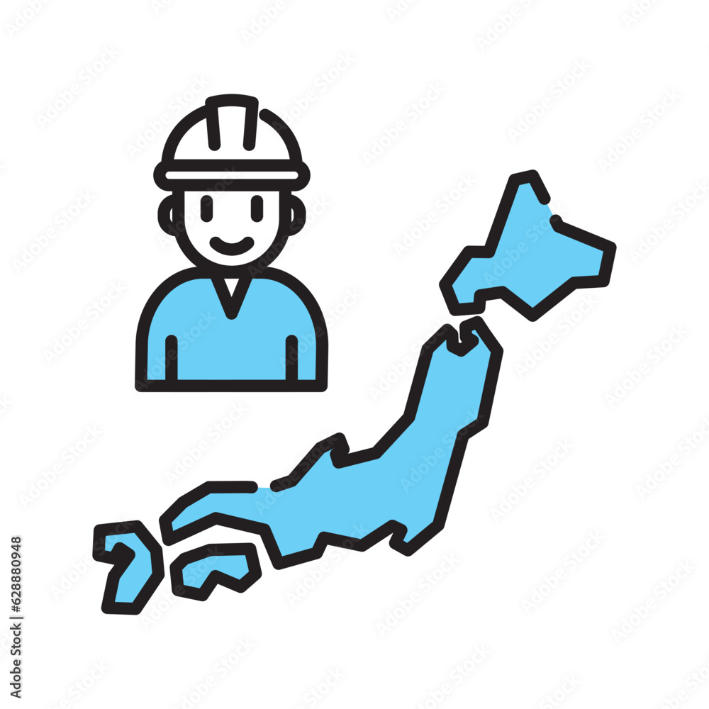 日本 作業員 アイコン Stock Vector | Adobe Stock