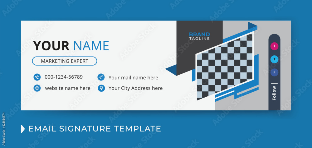 Corporate and business mail signature template design with personal ...