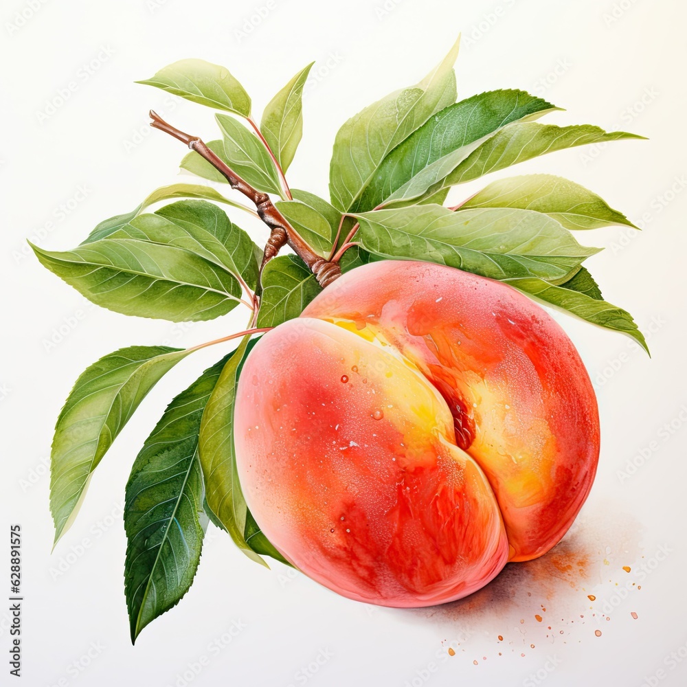peaches close-up, illustration of peaches, clipart of peaches, peaches ...