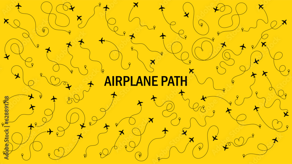 Aircraft tracking, plane path, travel, map pins, location pins ...