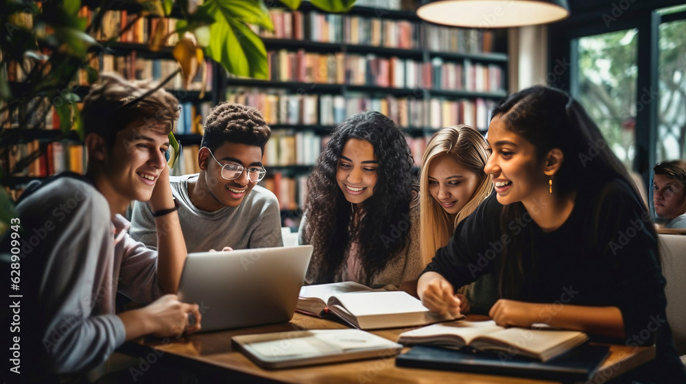 AI generated, realistic photo, very sharp, Multiracial university ...