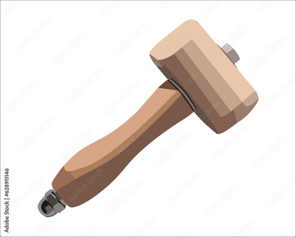 Vector Illustration Beech Wood Mallet Carving Leathercraft Sewing ...