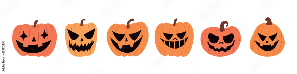 Poster Cute Halloween Pumpkin Set – Tableau | Europosters