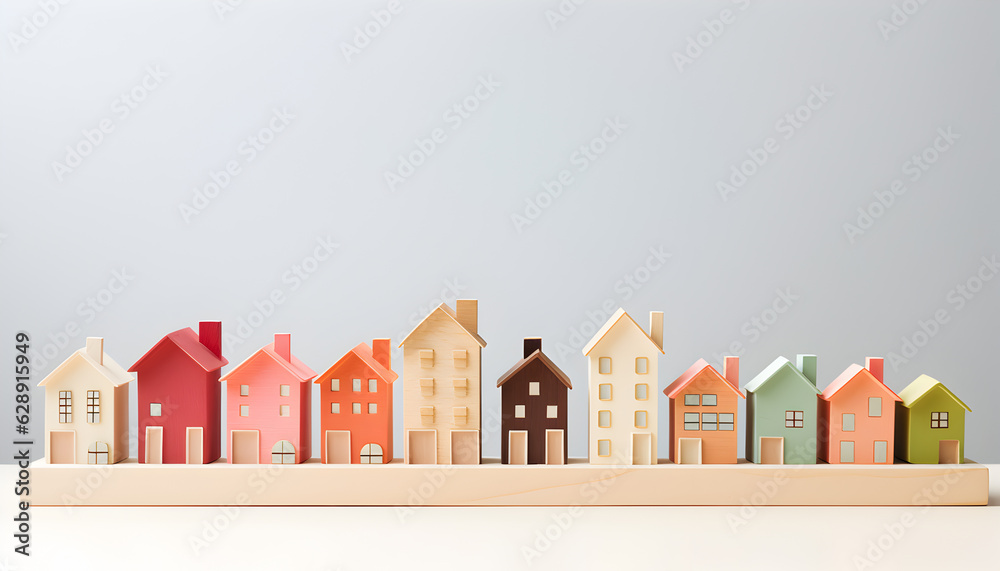 Miniature wooden houses, handmade details house, colorful housing ...