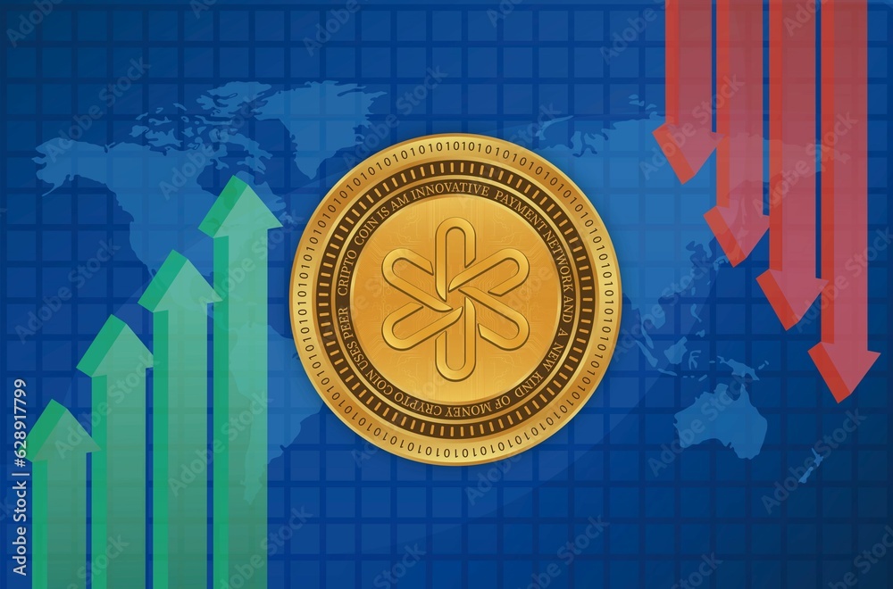 virtual coins and their logos. dent virtual currency logo. 3d ...