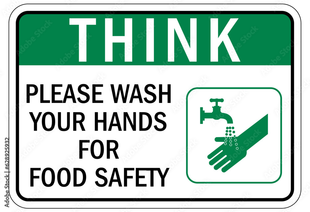 Food safety sign and labels please wash your hands for food safety ...