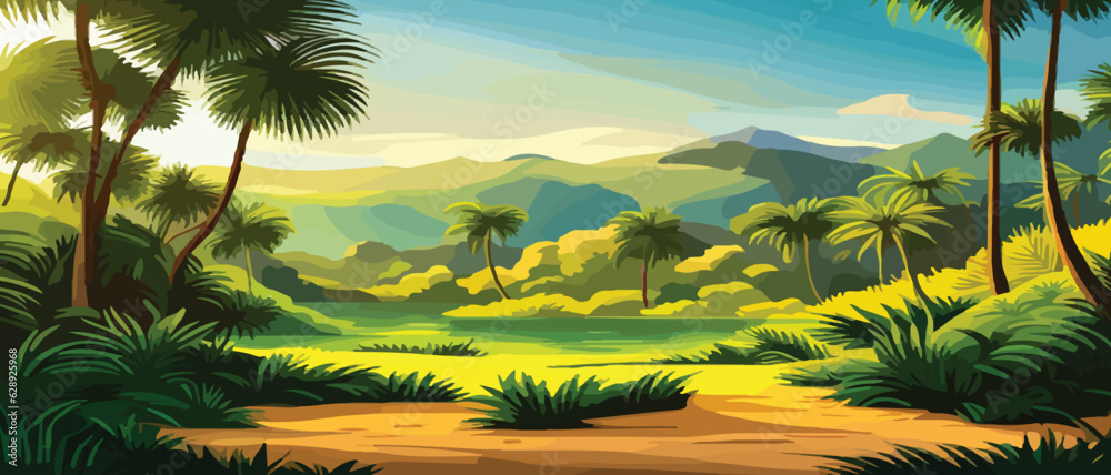 jungle forests, tropical forest background. Amazon forest landscapes, African or Brazilian ...