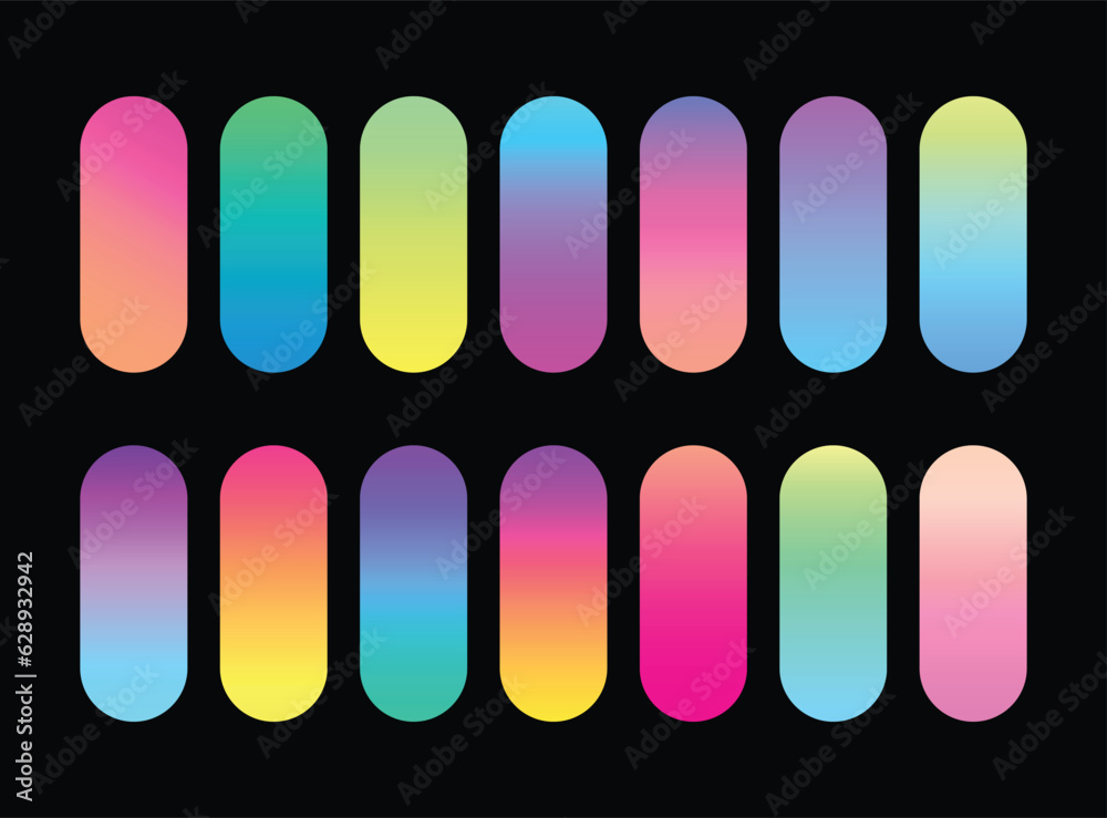 Simple pastel color gradient collection palette set Stock Vector ...