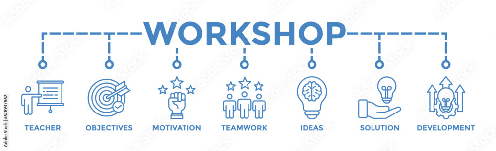 Workshop banner web icon vector illustration concept with icon of ...