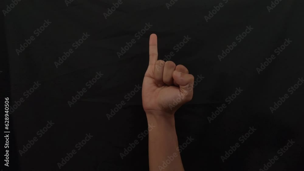 Vidéo Stock American sign language (ASL).A man's hand doing one-handed ...