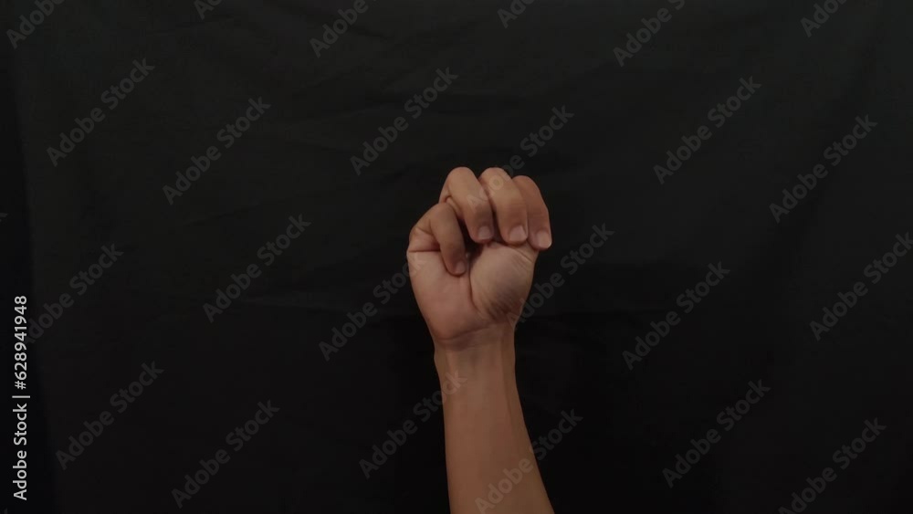 Vídeo do Stock: American sign language (ASL).A man's hand doing one ...