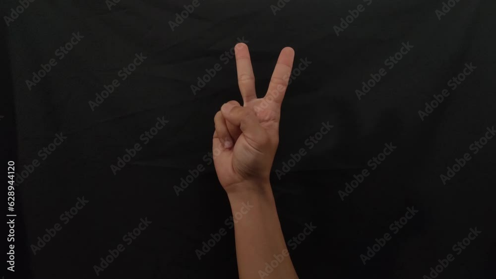 American sign language (ASL).A man's hand doing one-handed sign ...