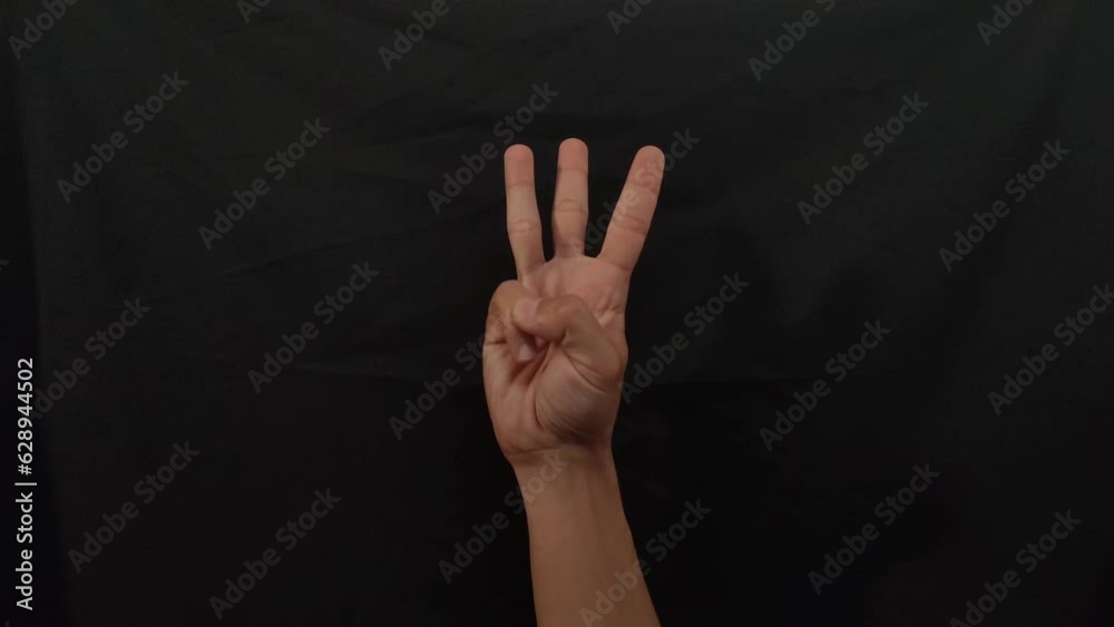 American sign language (ASL).A man's hand doing one-handed sign ...