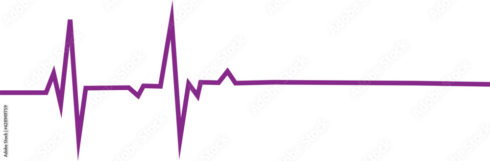 Purple heart beat vector illustration isolated on white background with ...