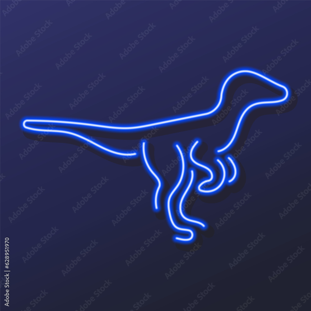 dinosaur neon sign, modern glowing banner design, colorful modern ...
