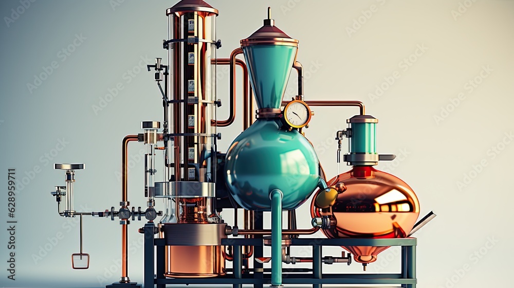 AI-generated illustration of distillation equipment - a metaphor for AI ...
