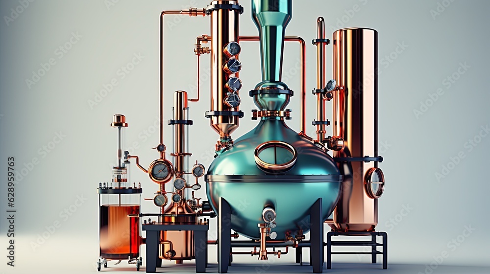 AI-generated illustration of distillation equipment - a metaphor for AI ...